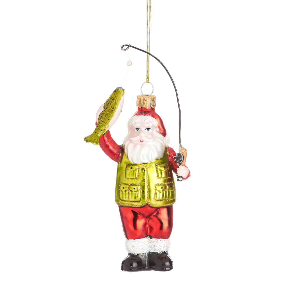 Father Christmas goes Fishing Christmas Tree Bauble | ad&i